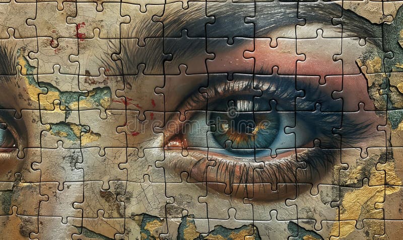 Puzzle Piece Featuring Womans Eye. Stock Image - Image of piece, vision ...