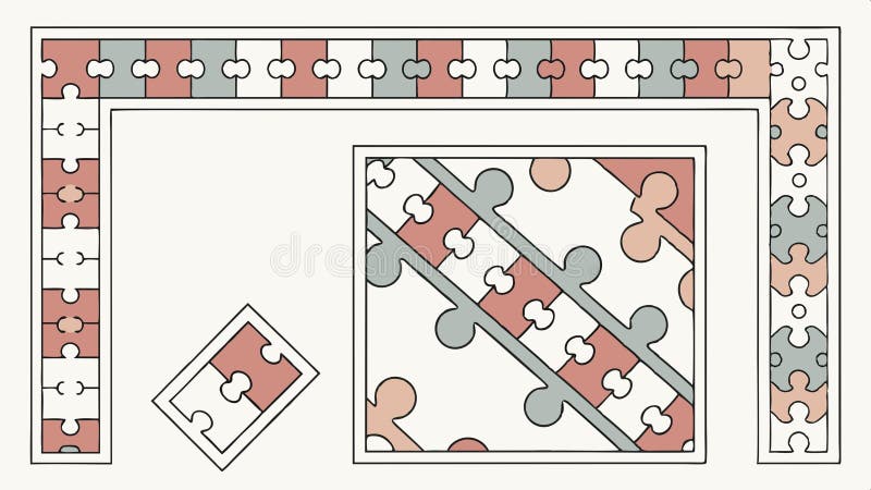 Puzzle Piece Frame, Jigsaw Border , Connection Theme Art Vector Design ...