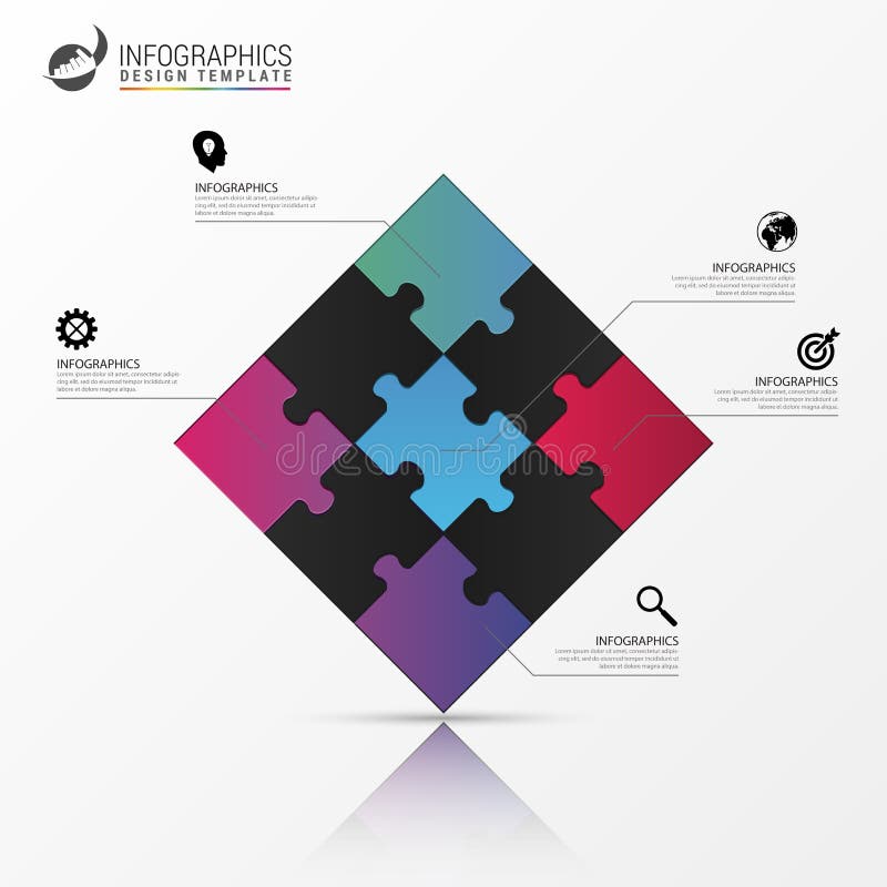Puzzle Piece Infographics Business Concept. Vector Stock Vector ...