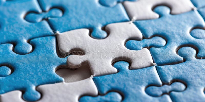 Puzzle Piece Jigsaw Concept White Business Solution Last Background Complete. Puzzle Jigsaw Blue ...