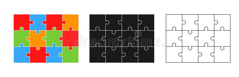 Puzzle Piece. Puzzle Jigsaw in Different Designs Stock Illustration ...