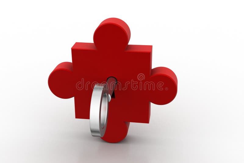 Puzzle piece with key stock illustration. Illustration of keys - 39041880