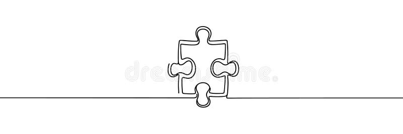 Continuous Line Art Puzzle Piece Stock Illustrations – 146 Continuous ...