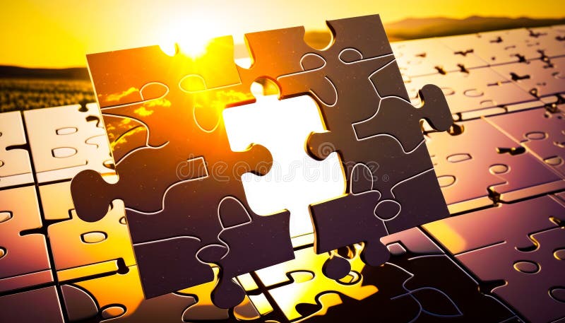 Puzzle Piece is Placed on Top of Solar Panel. Generative AI Stock ...