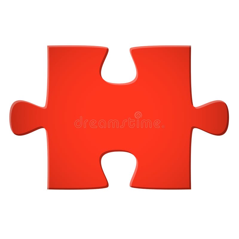 Puzzle piece red stock vector. Illustration of isolated - 41265629