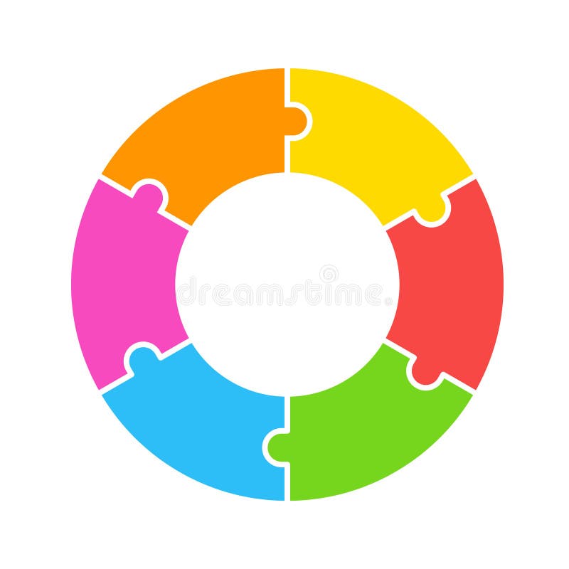 Puzzle 5 Piece Round Design Stock Vector - Illustration of match, game ...