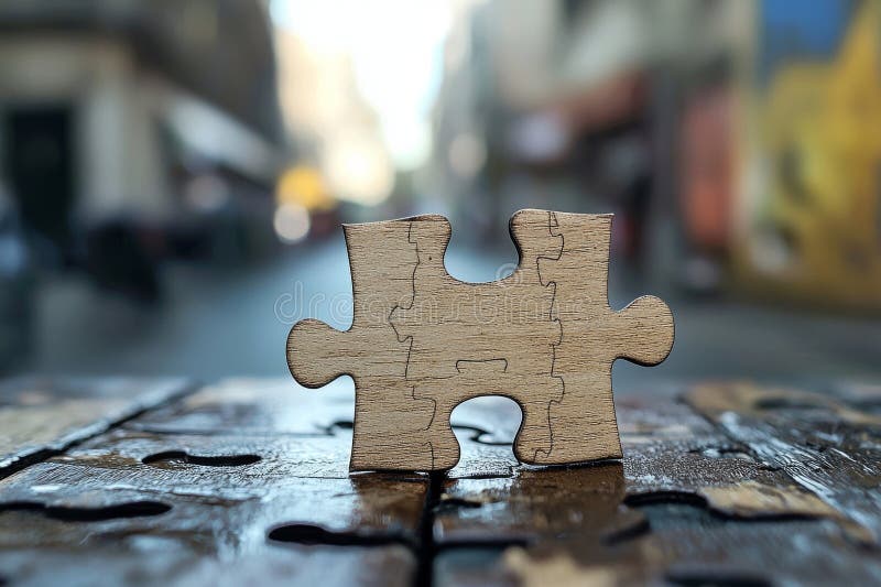 Puzzle Piece on Rustic Table - Concept of Problem Solving and Strategy ...