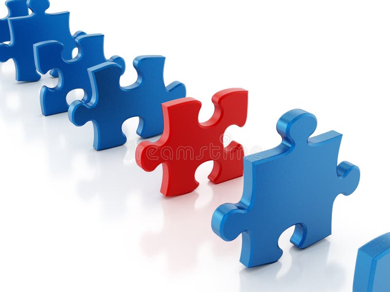 Puzzle piece stands out stock illustration. Illustration of business ...