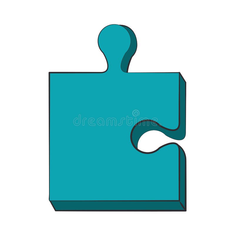 Puzzle Piece Symbol Isolated Cartoon Stock Vector - Illustration of ...