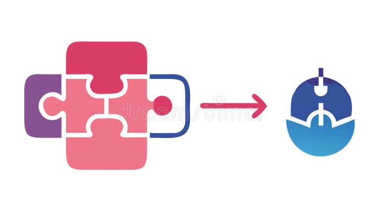 Puzzle Piece To Mouse for User Interaction Solutions, Vector Design ...