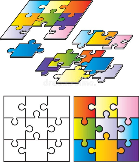 Different Colored Puzzle Pieces Stock Illustrations – 751 Different ...