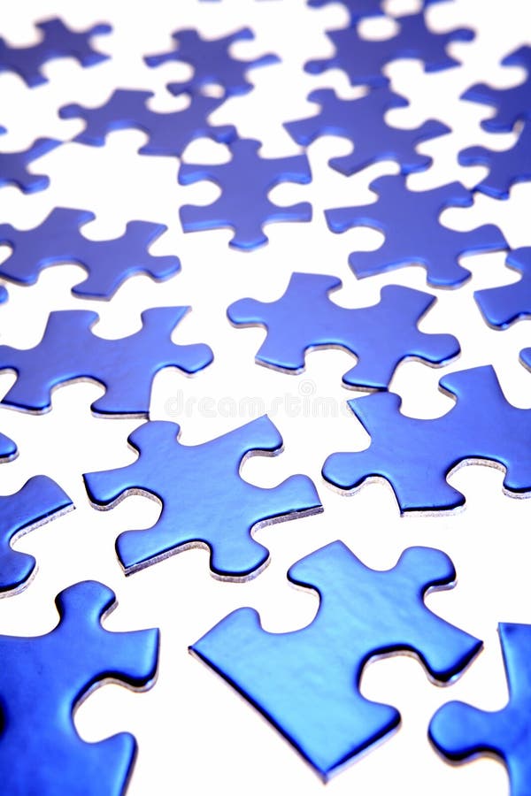 Blue puzzle pieces stock image. Image of concept, blue - 11858339