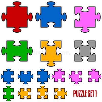 Puzzle Pieces stock vector. Illustration of match, join - 7896578