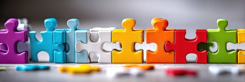 Puzzle Pieces Aligned To Represent Teamwork and Collaboration in a ...