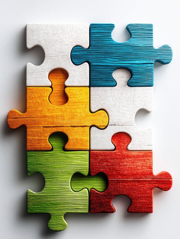 Puzzle Pieces Arranged To Represent Teamwork and Collaboration in a ...