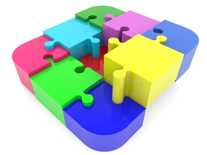 Puzzle Pieces As a Diagram of Different Levels Stock Illustration ...