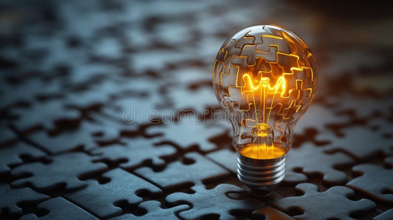 Puzzle Pieces Assembling into a Lightbulb Symbolize the Link between ...