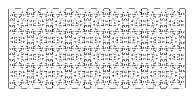 Puzzle Pieces Background. Set of Puzzle Jigsaw Line Icons Stock Vector ...