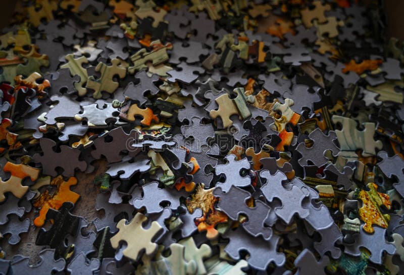 Puzzle Pieces in a Box Ready for Entertainment in St Louis, Mo Stock ...