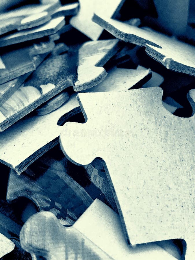 Puzzle pieces in a box stock image. Image of diversion - 196366471