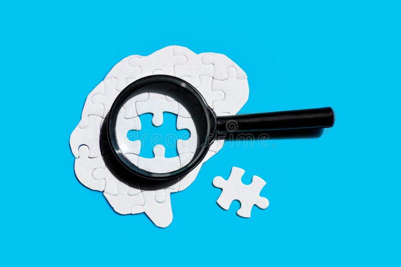 Puzzle Pieces and Brain Concept Stock Image - Image of focus ...