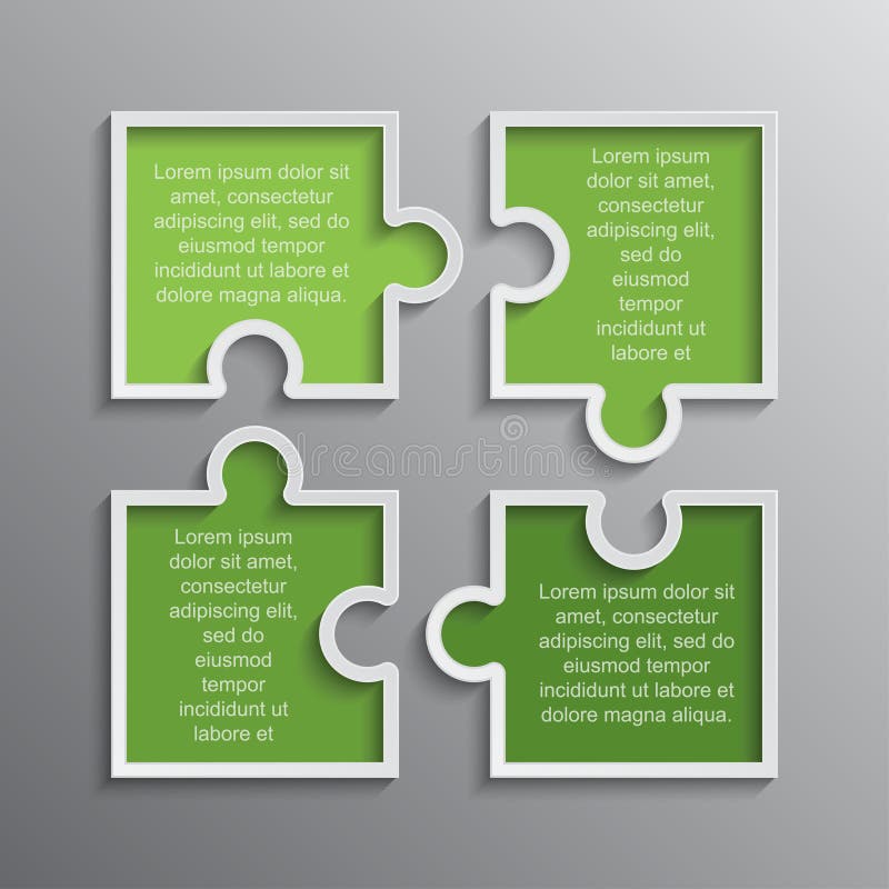 The Puzzle Infographics. Jigsaw Four Steps Puzzle. Stock Vector ...