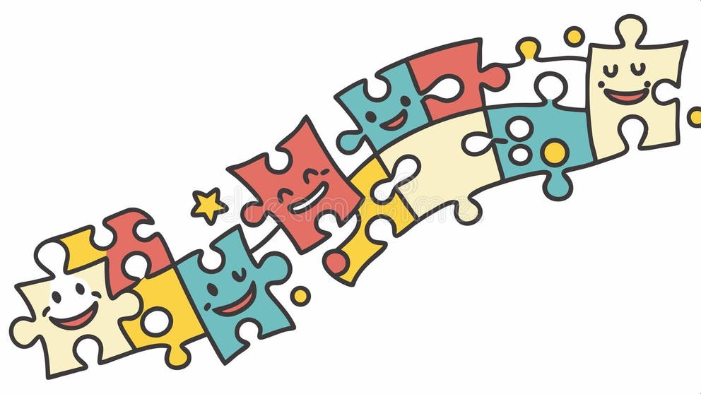 Puzzle Pieces Chain, Connection and Teamwork Vector Design Generative ...