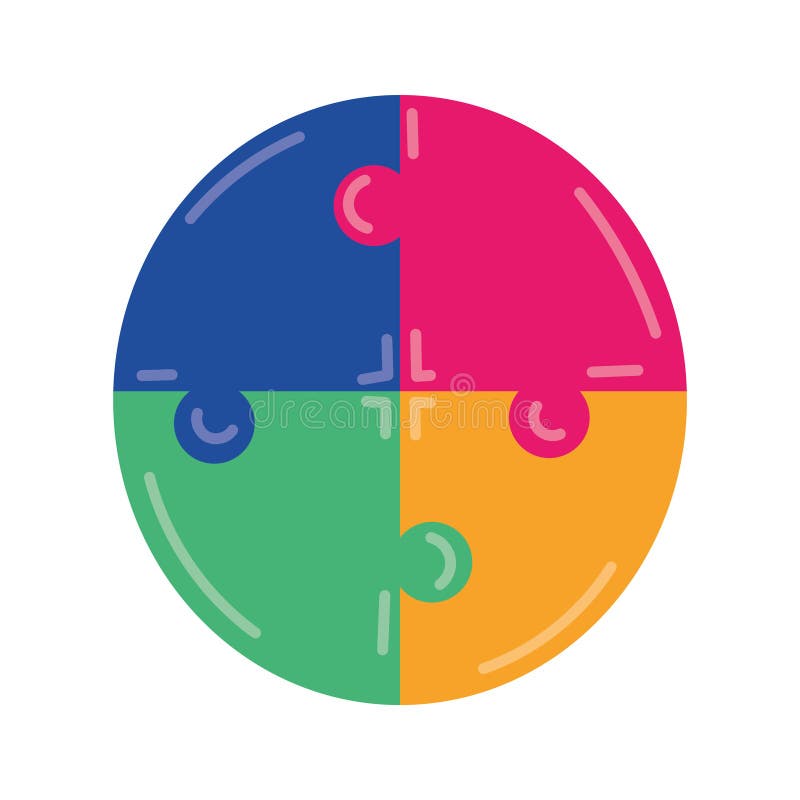 Puzzle pieces circle shape stock vector. Illustration of vector - 292976434