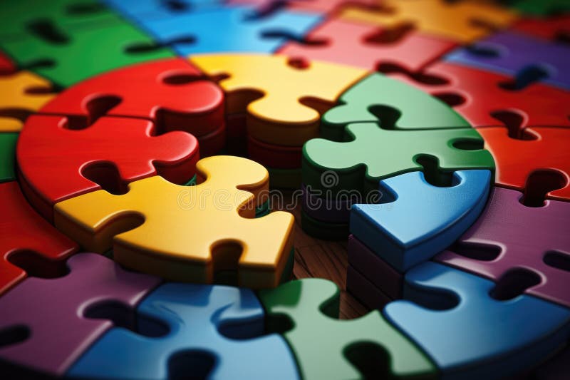 Puzzle Pieces Coming Together To Create Unity Ai Created Stock ...