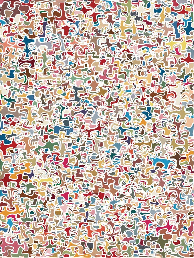 Puzzle Pieces Compiled Creating Multi Color Pattern Stock Illustration ...