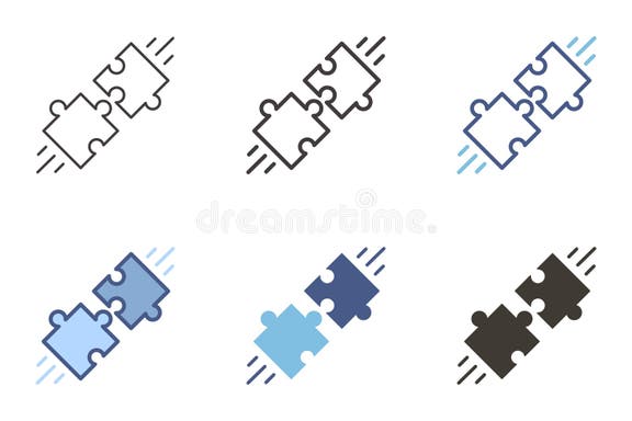 Puzzle Pieces Connecting Icon. Solution, Problem Solving Vector Graphic ...