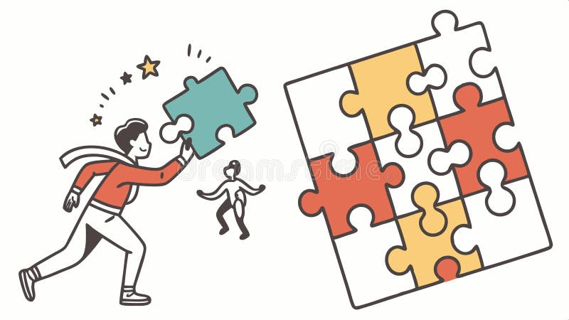 Puzzle Pieces Connecting, Teamwork and Collaboration, Puzzle Solution ...