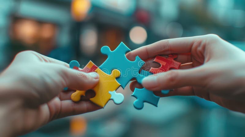The Puzzle Pieces Connection. AI Generated Stock Image - Image of ...