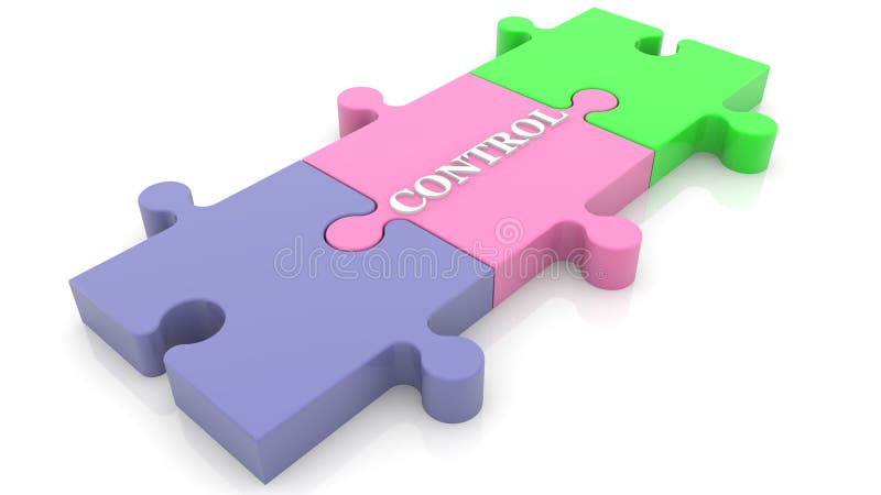 Puzzle Pieces with Control Concept Stock Illustration - Illustration of ...