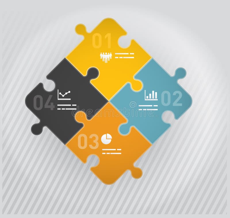 Puzzle pieces diagram stock vector. Illustration of interlocking - 67889153