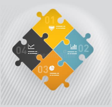 Four Interlocking Pieces Puzzle Stock Illustrations – 49 Four ...
