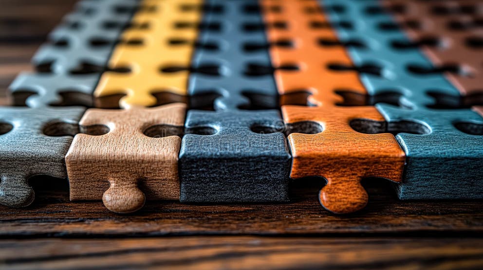 Puzzle with Pieces of Different Colors and Sizes Stock Photo - Image of ...