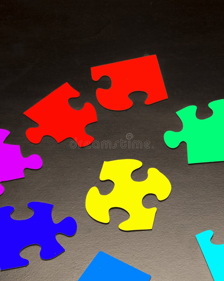 Puzzle Pieces with Different Shapes and Colors Stock Photo - Image of ...