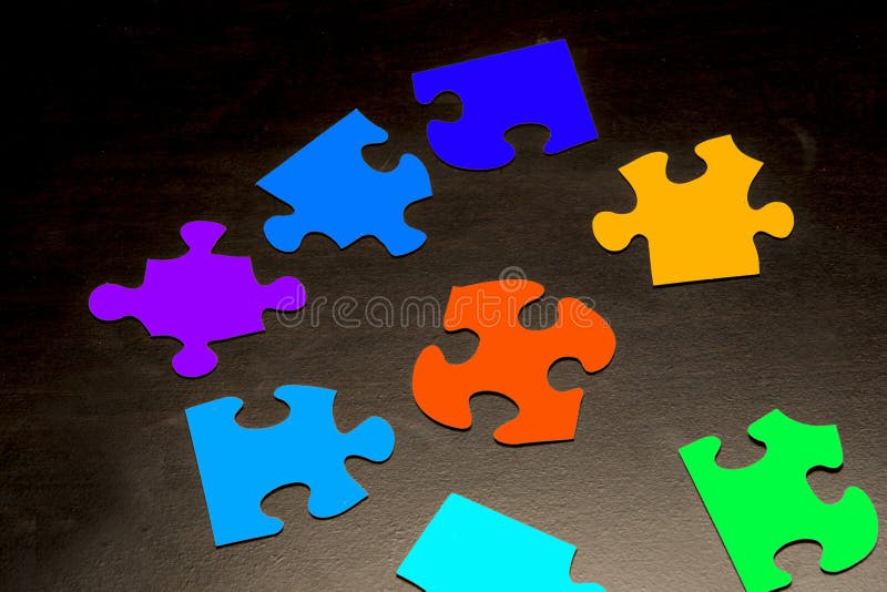 Puzzle Pieces with Different Shapes and Colors Stock Photo - Image of ...