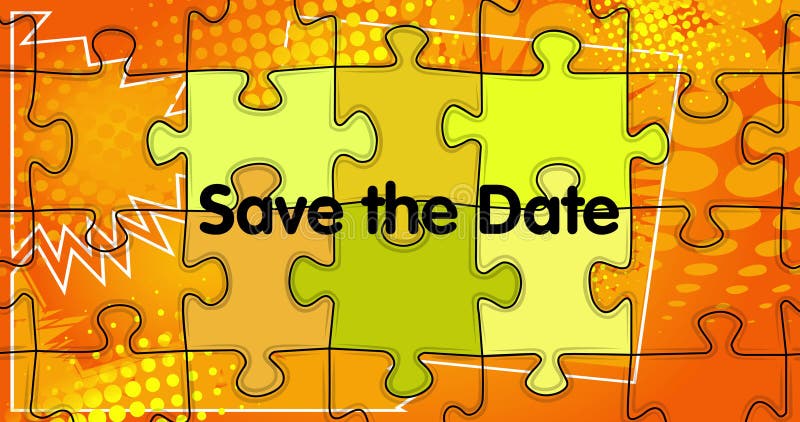 Save the Date. Animation in Golden Color with Heart Symbol Ornament on ...