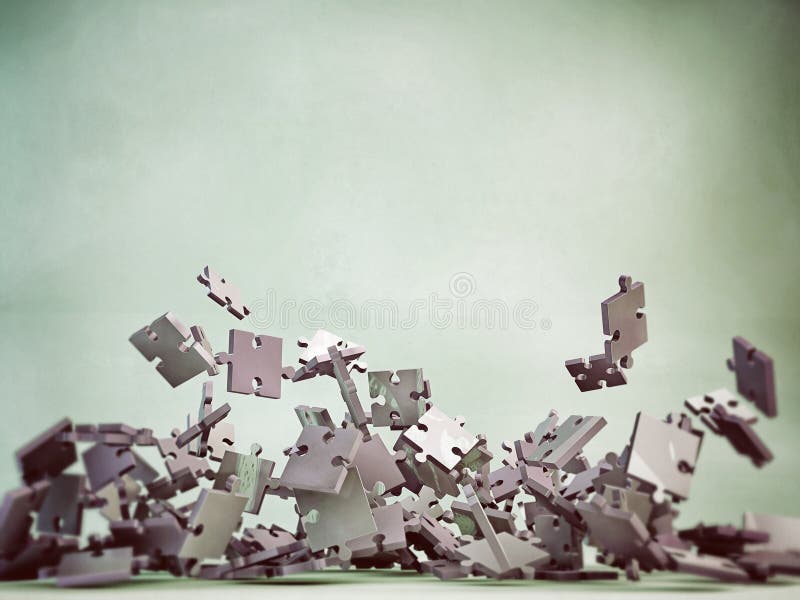 Puzzle pieces falling stock illustration. Illustration of puzzle - 24591655