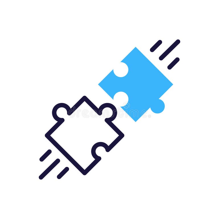 Puzzle Pieces Fitting Together Icon. Vector Illustration for Connection ...