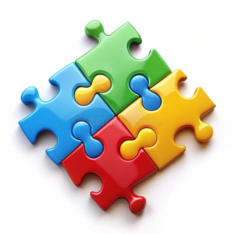 Puzzle Pieces Fitting Together Stock Illustration - Illustration of ...