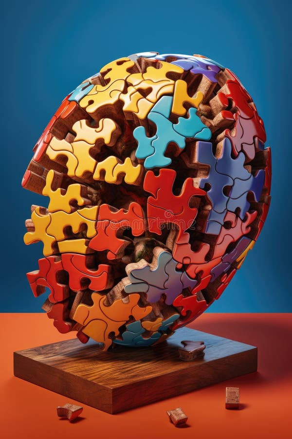 Puzzle Pieces Forming a Brain, Representing Problem-solving Stock ...