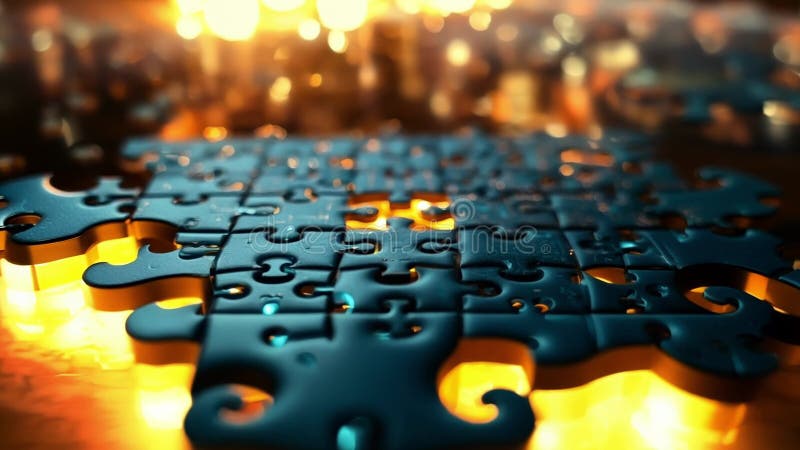 Puzzle Pieces Forming Digital Circuit Board with Missing Piece Stock ...