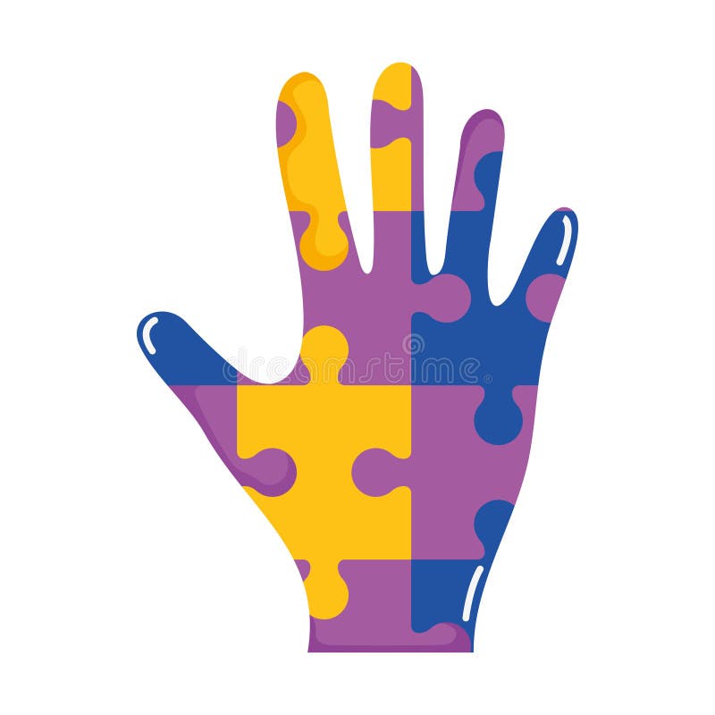 Puzzle pieces forming hand stock vector. Illustration of game - 273145518