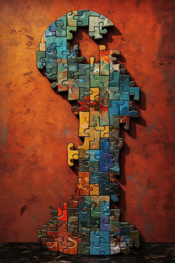 Puzzle Pieces Forming a Question Mark Stock Illustration - Illustration ...