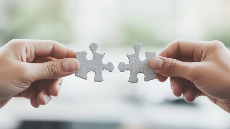Puzzle Pieces Held by Hands Symbolize Connection and Collaboration ...