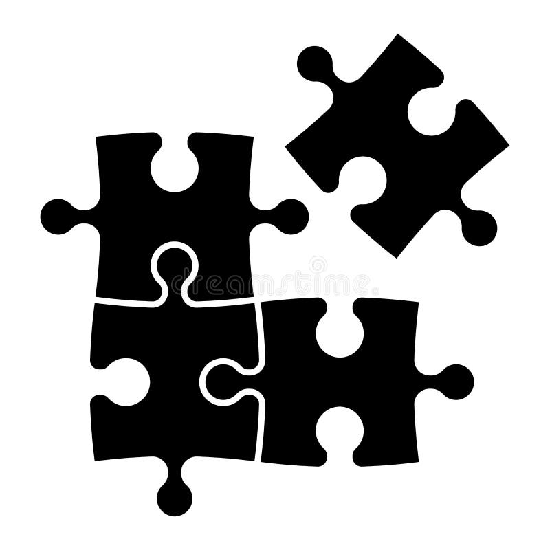 Puzzle Pieces Icon. Jigsaw Vector Illustration Stock Vector ...