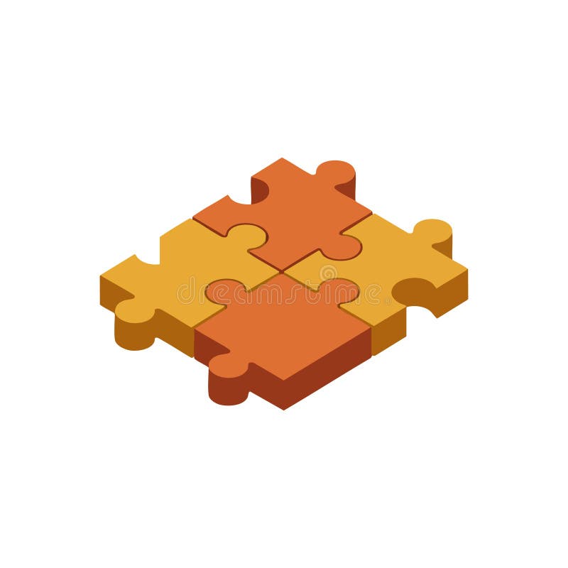 Vector Puzzle Teamwork Illustration Orange Stock Illustrations – 690 ...